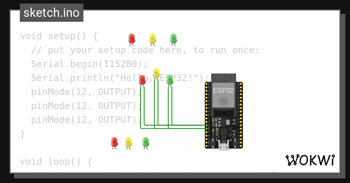 Lampu Lalulintas Wokwi Esp32 Stm32 Arduino Simulator