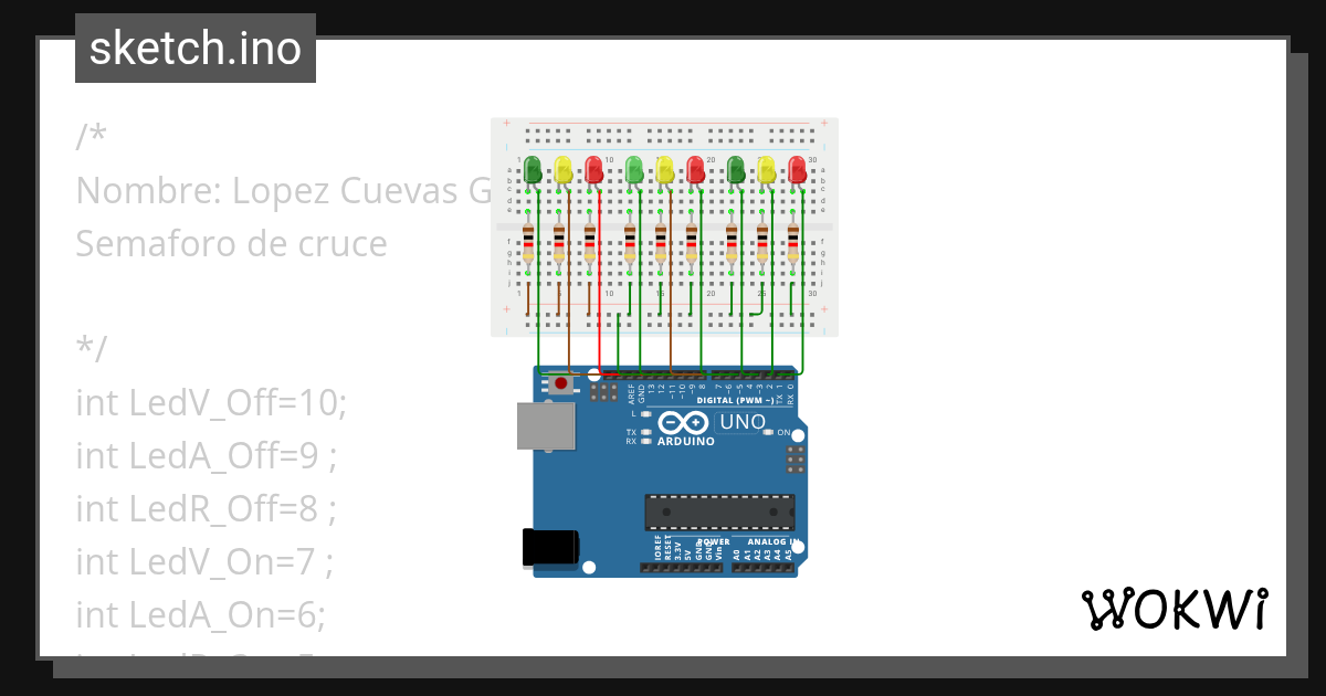 Semaforo - Wokwi ESP32, STM32, Arduino Simulator