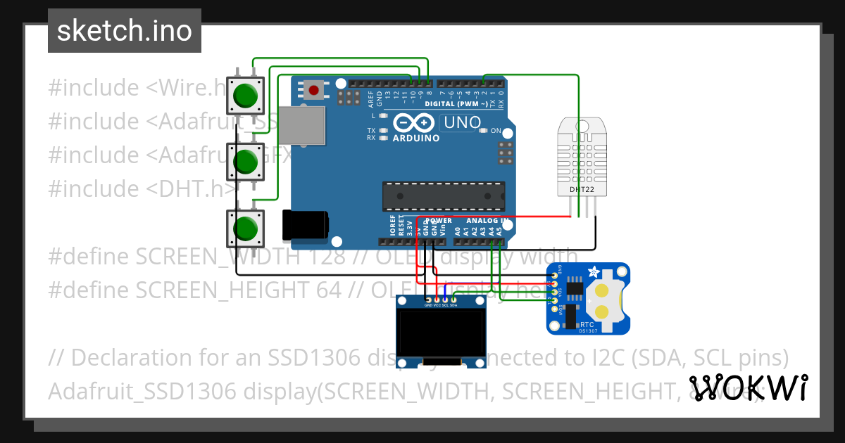Mini Clock & Humidity Sensor Copy (3) - Wokwi ESP32, STM32, Arduino Simulator