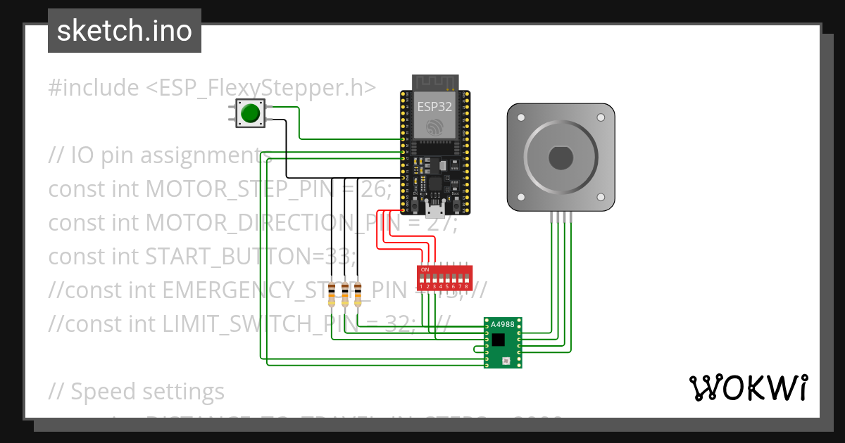 步进电机测试 Copy Wokwi Esp32 Stm32 Arduino Simulator