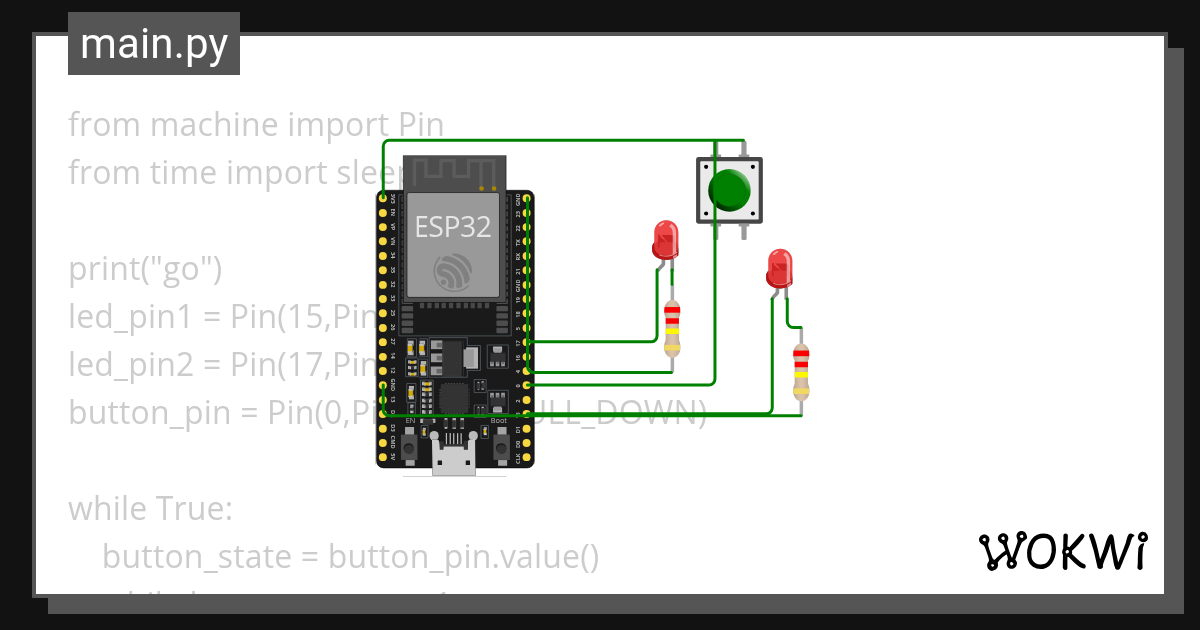 Button Led Switch Wokwi Esp32 Stm32 Arduino Simulator 