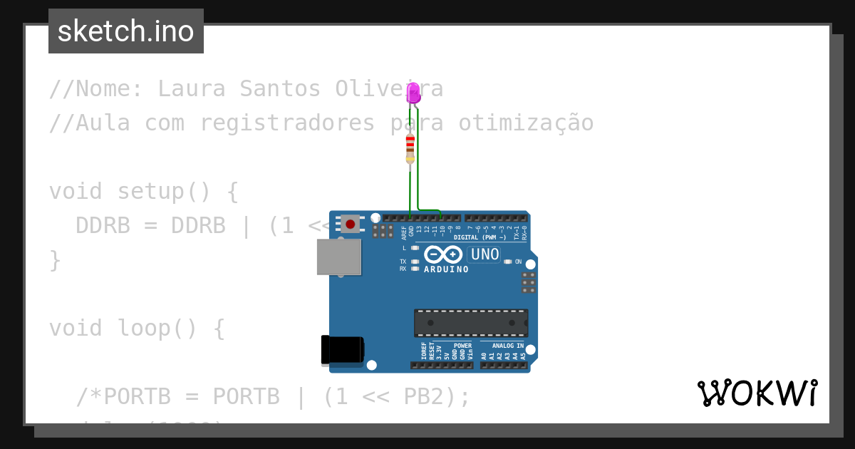 Registradores Otimização Wokwi Esp32 Stm32 Arduino Simulator 9325