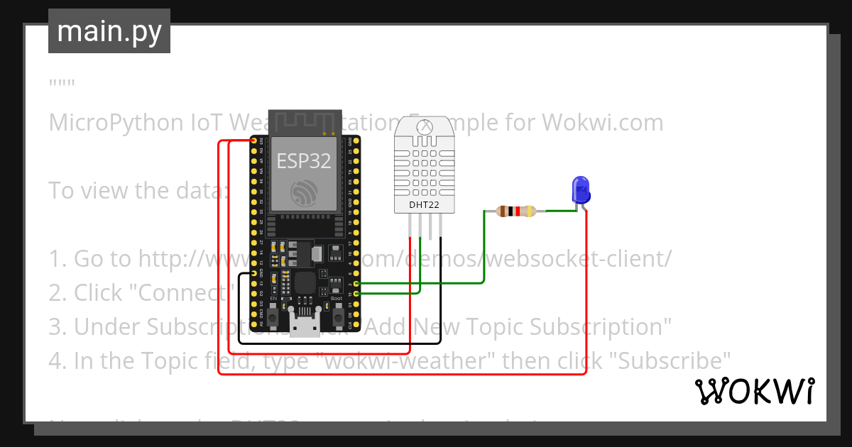 MicroPython MQTT Weather Logger (ESP32) Copy - Wokwi ESP32, STM32, Arduino Simulator