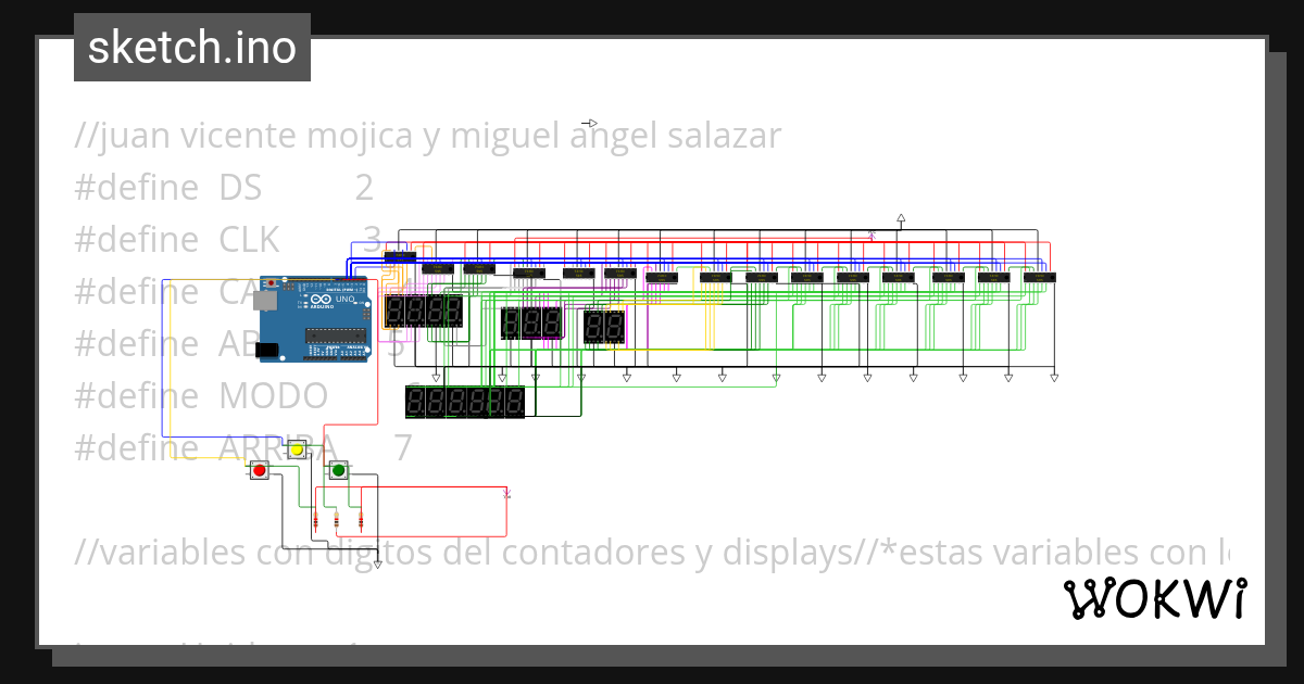reloj calendario J V - Wokwi ESP32, STM32, Arduino Simulator