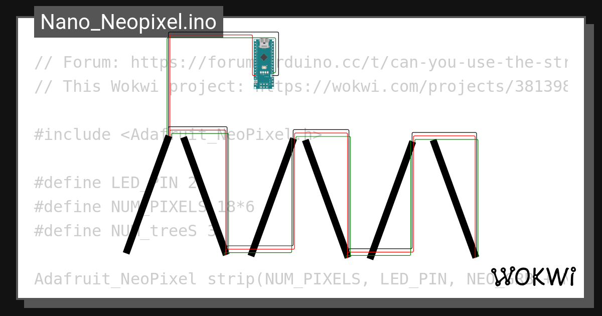 One Strip Many Trees Wokwi Esp32 Stm32 Arduino Simulator 1690