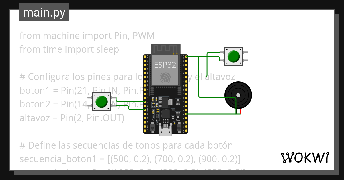 Buzzer R1 - Wokwi ESP32, STM32, Arduino Simulator
