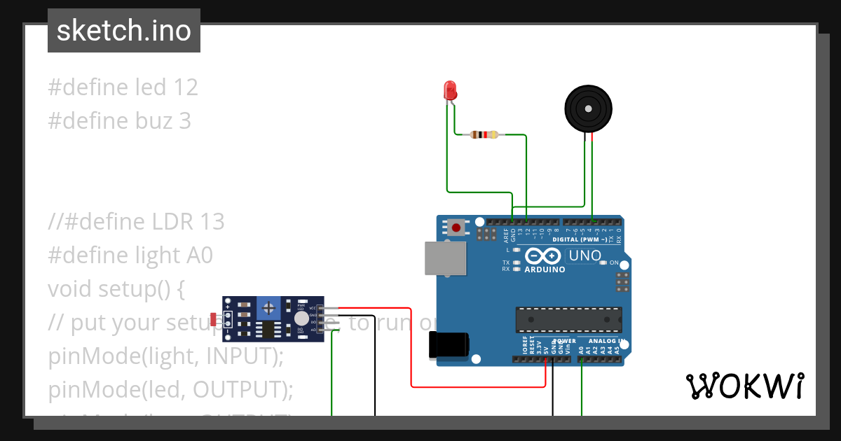 alarm and light - Wokwi ESP32, STM32, Arduino Simulator