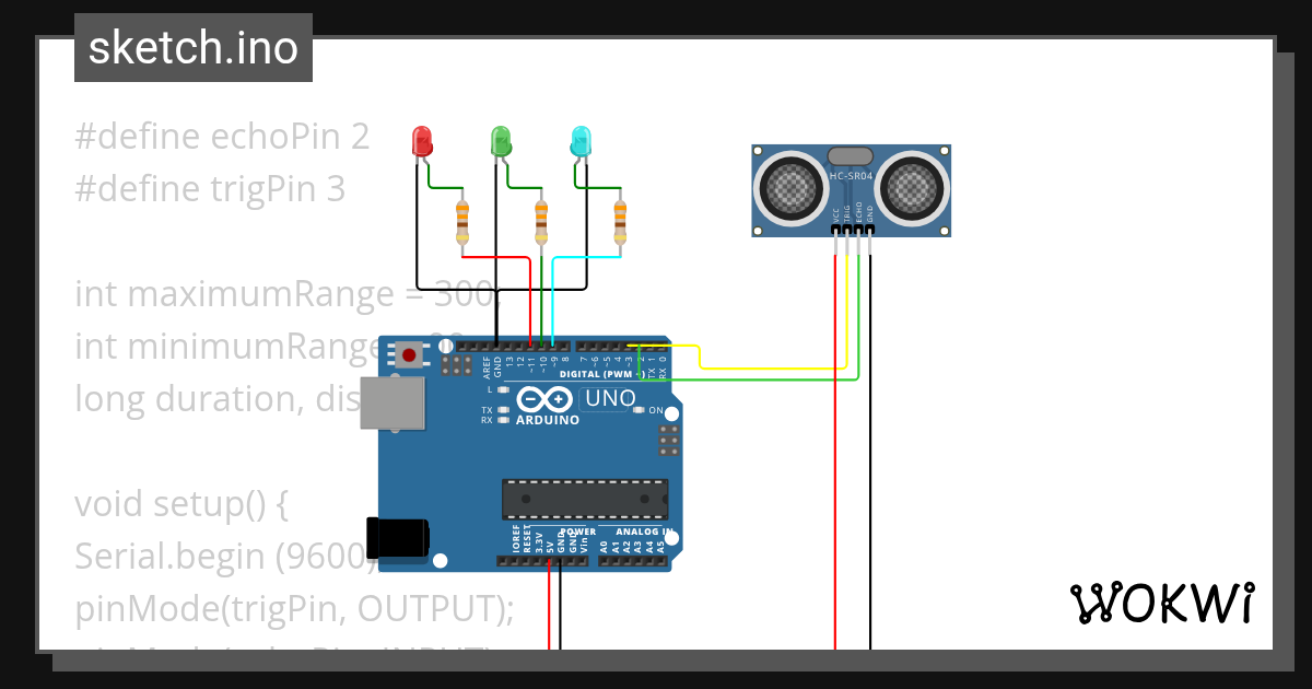 Sensor Ultrasonik HC - SR04 YOGI SETIYO PANGESTU - Wokwi ESP32, STM32 ... Sensor Ultrasonik HC - SR04 YOGI SETIYO PANGESTU - Wokwi ESP32, STM32 ...