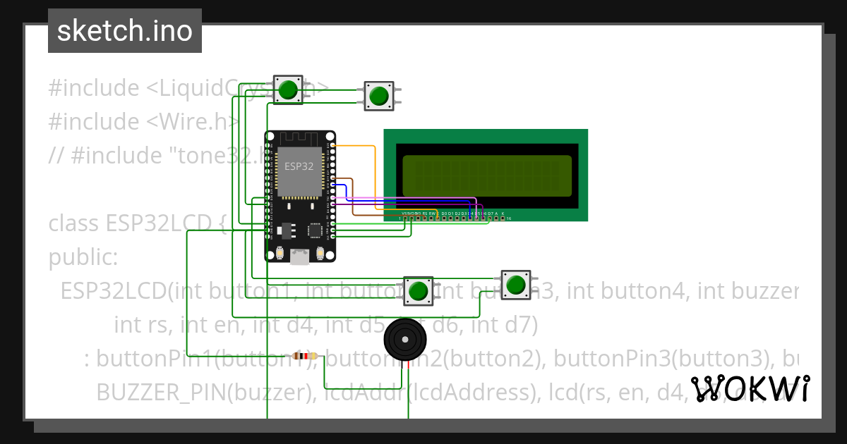 lcd interfacing with ESP32 Copy (6) - Wokwi ESP32, STM32, Arduino Simulator lcd interfacing with ESP32 Copy (6) - Wokwi ESP32, STM32, Arduino Simulator