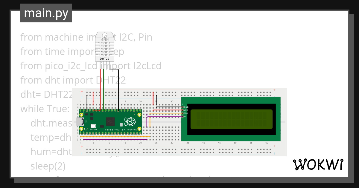 I2C LCD Display Copy.py - Wokwi ESP32, STM32, Arduino Simulator