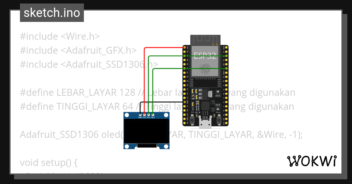 esp32-oled_adafruit-text - Wokwi ESP32, STM32, Arduino Simulator