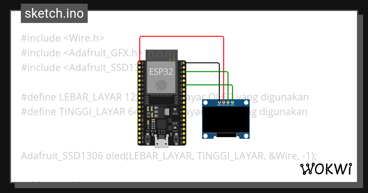 ESP32_OLEDSSD1306_Fauzi - Wokwi ESP32, STM32, Arduino Simulator