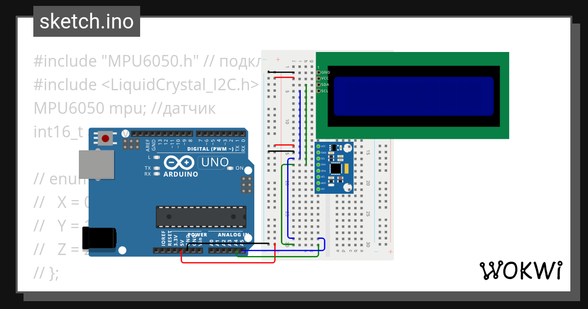 Inclinometer - Wokwi ESP32, STM32, Arduino Simulator