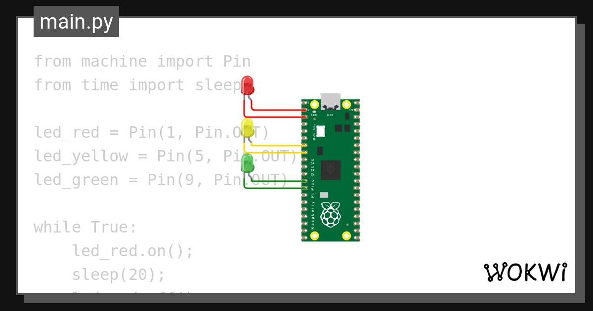 Program 10 Raspberry Pi Simulate Traffic Signals Wokwi Esp32 Stm32 0094