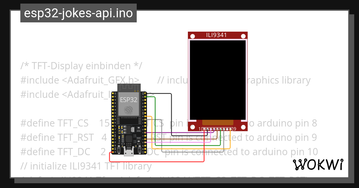 TFT_eSPI - Wokwi ESP32, STM32, Arduino Simulator