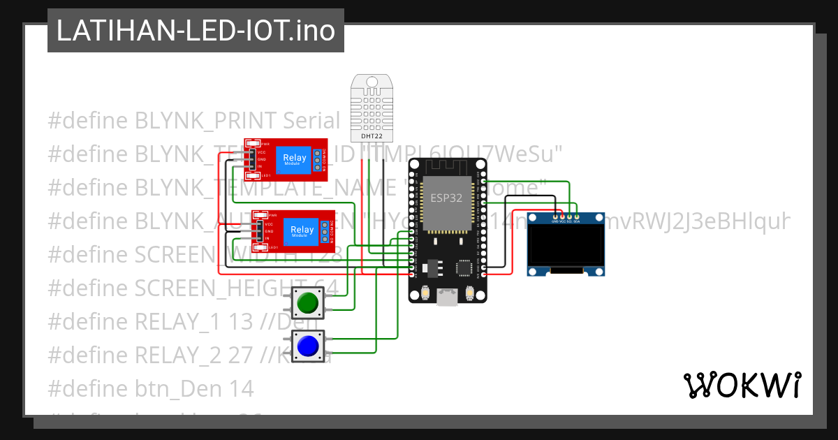 Blynk SmartHome - Wokwi ESP32, STM32, Arduino Simulator
