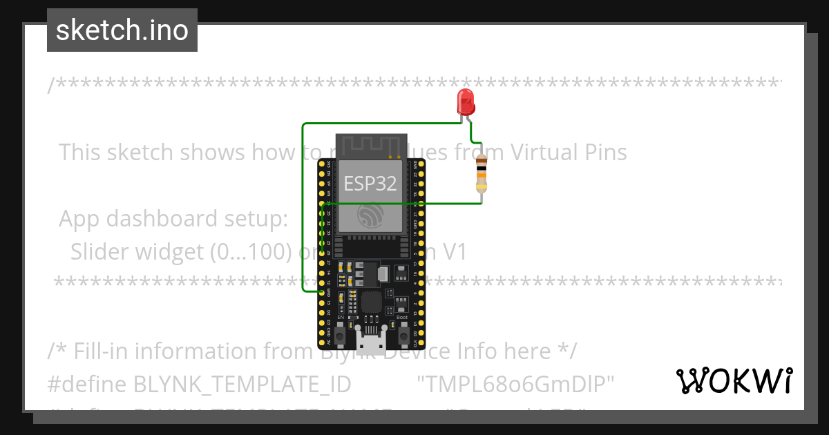 Control LED - Wokwi ESP32, STM32, Arduino Simulator