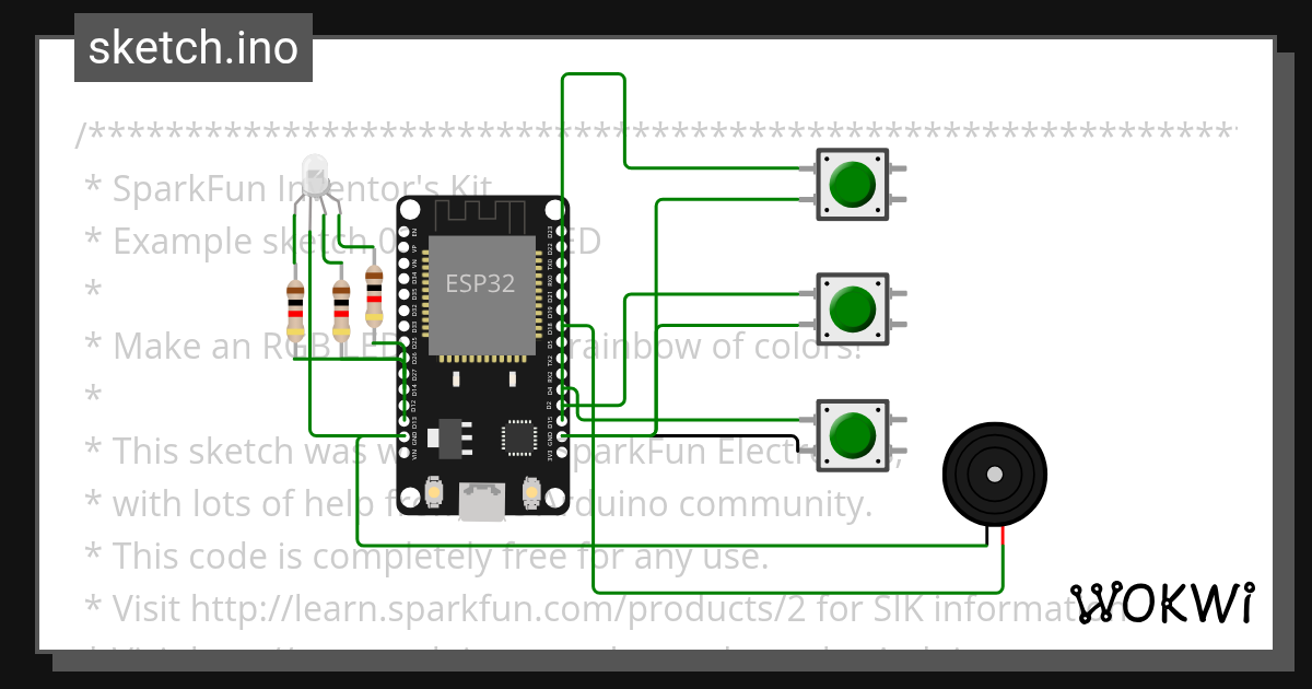 rgb led Copy - Wokwi ESP32, STM32, Arduino Simulator