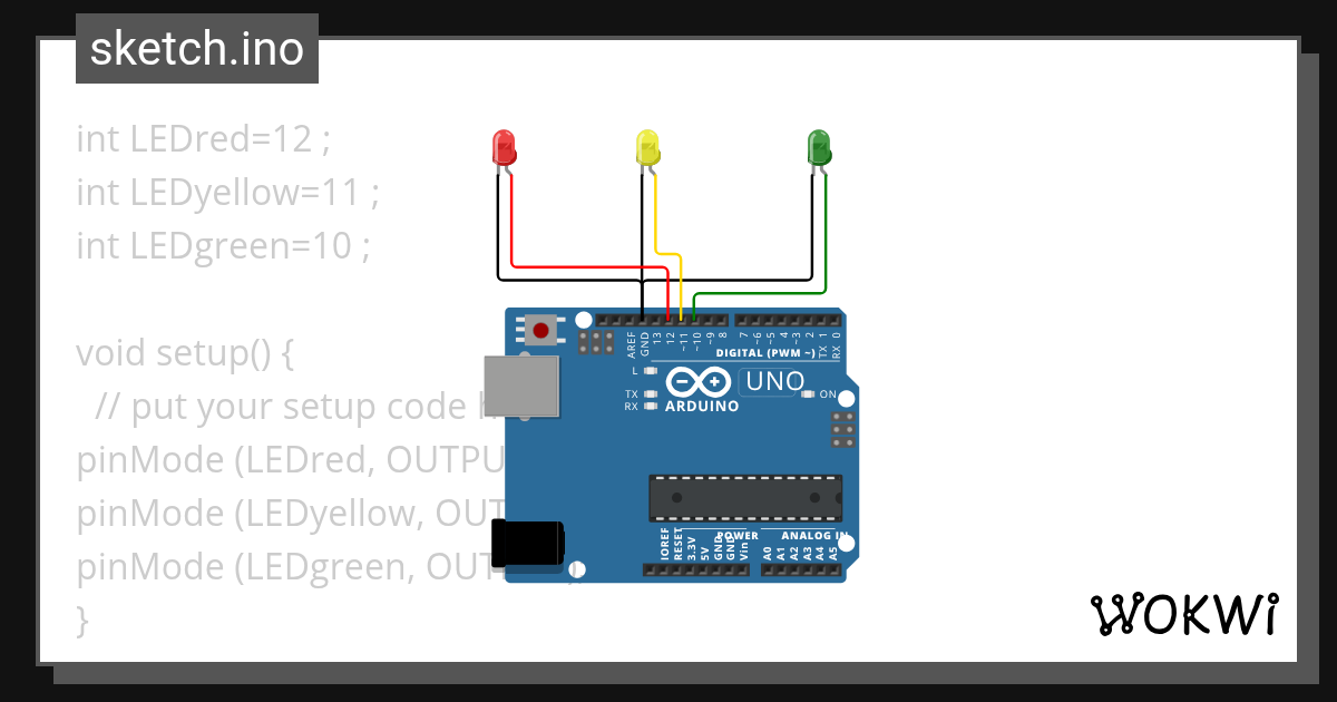 traffic lights #2 - Wokwi ESP32, STM32, Arduino Simulator
