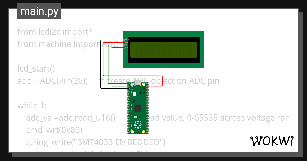 lcd i2c LAB 4 - Wokwi ESP32, STM32, Arduino Simulator