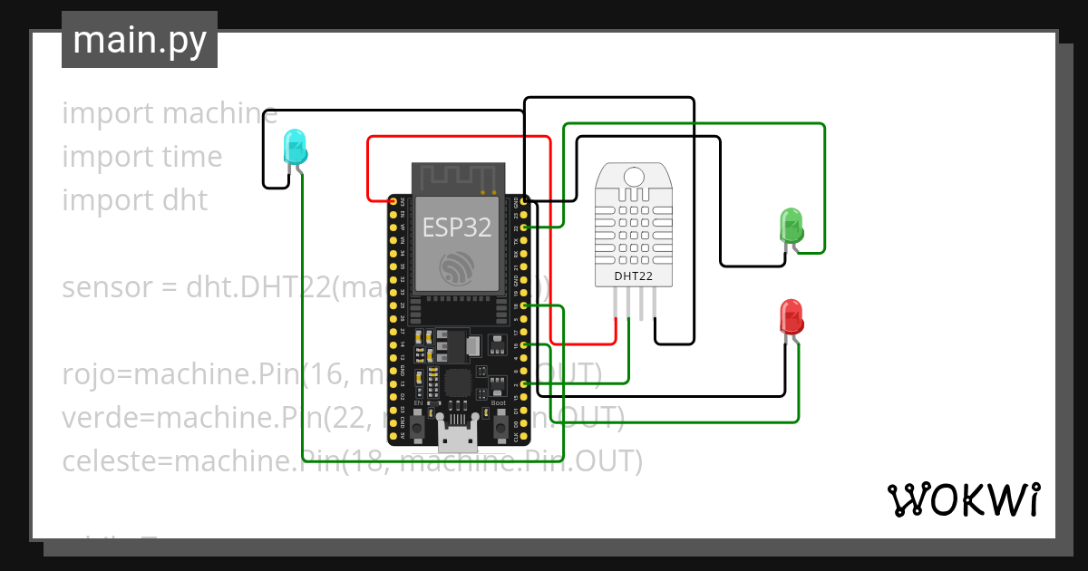 Sensor temperatura - Wokwi ESP32, STM32, Arduino Simulator