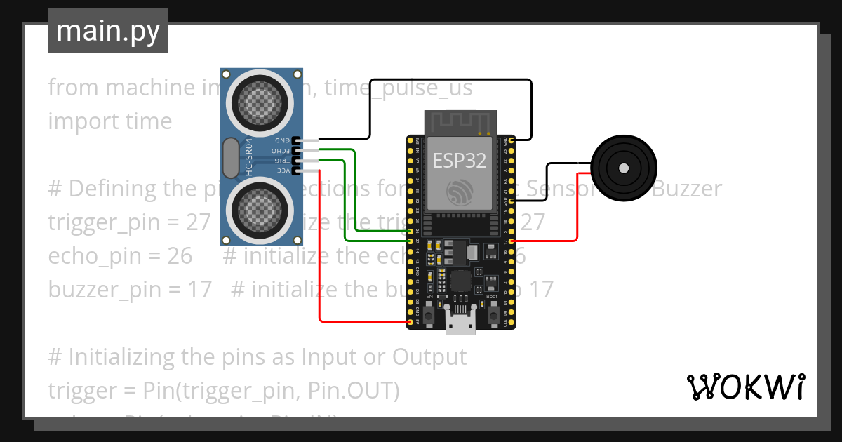 New project ultrasonic - Wokwi ESP32, STM32, Arduino Simulator