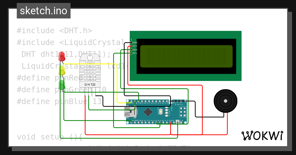 Cek Suhu Dengan Tiga Led Wokwi Esp32 Stm32 Arduino Simulator 3013
