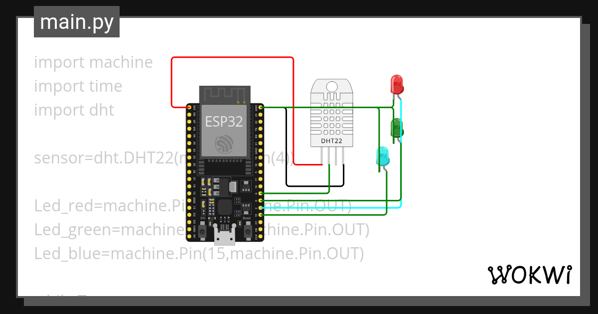 Temperatura y Humedad - Wokwi ESP32, STM32, Arduino Simulator