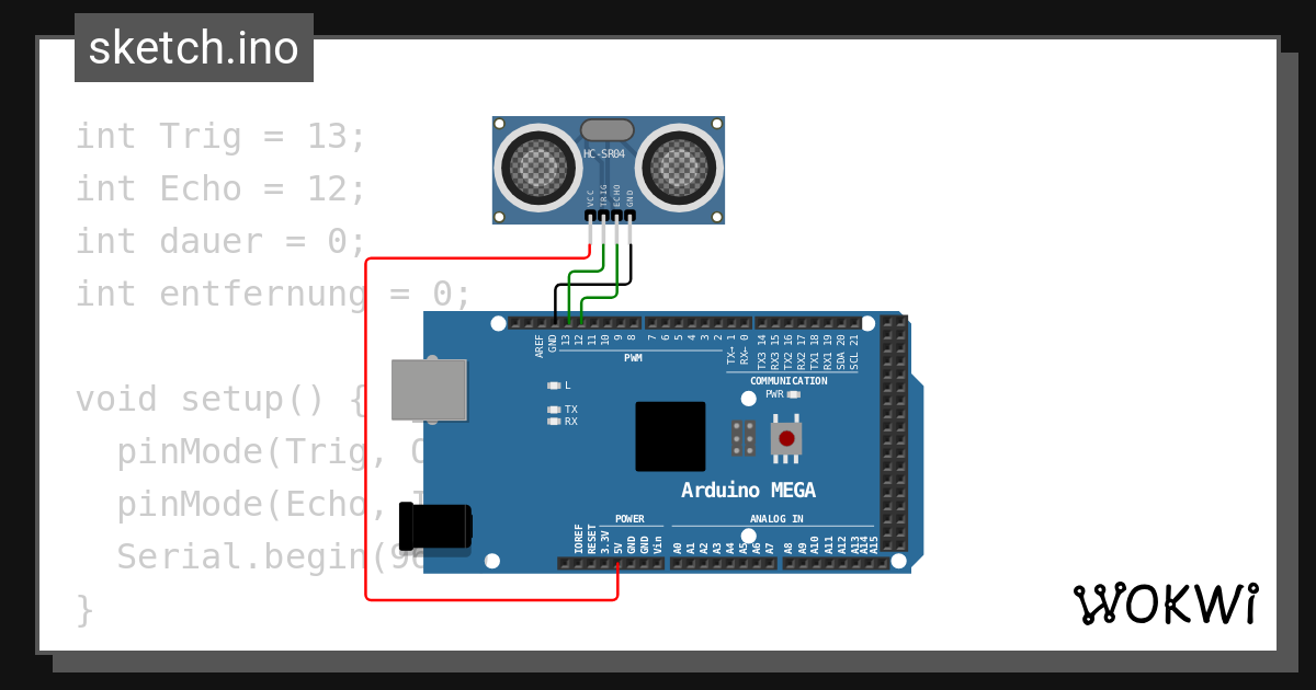 Ultraschallsensor Wokwi Esp32 Stm32 Arduino Simulator