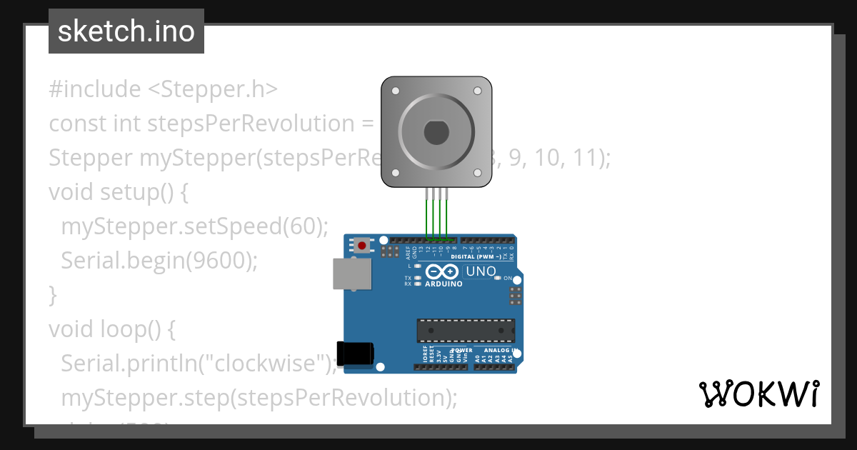 Stepper - Wokwi ESP32, STM32, Arduino Simulator