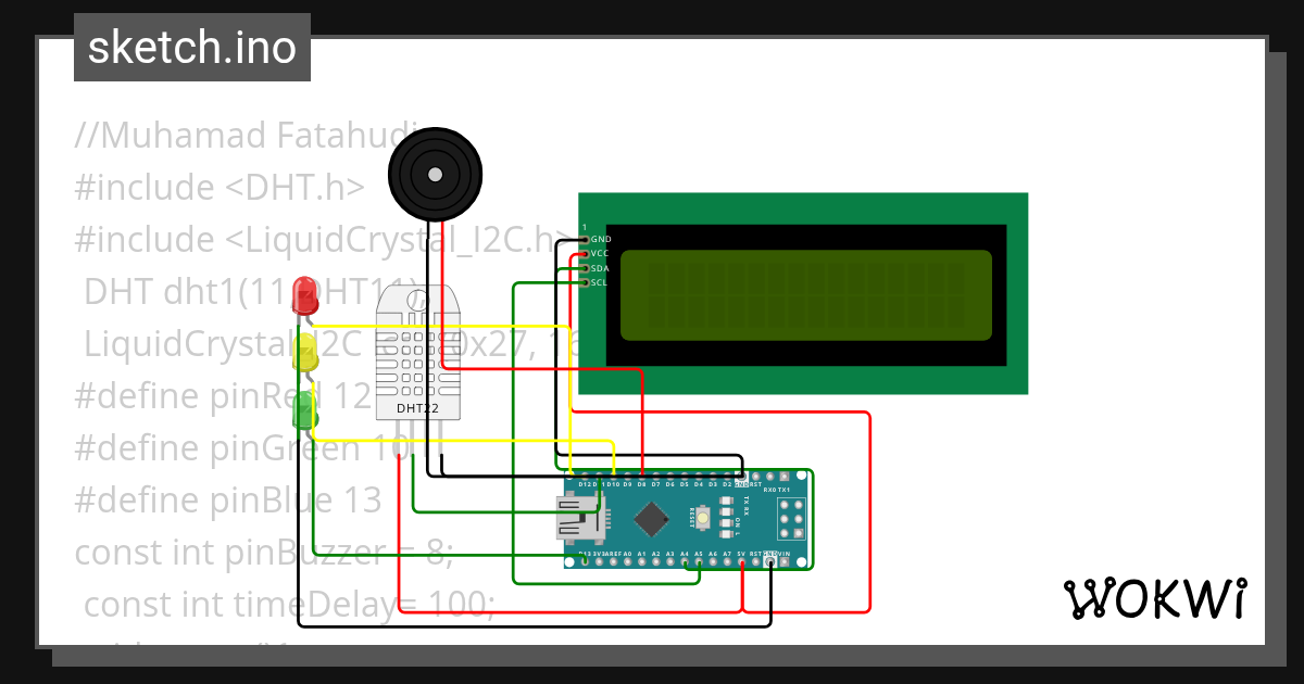 Cek Suhu Dengan 3led 1buzzer Wokwi Esp32 Stm32 Arduino Simulator