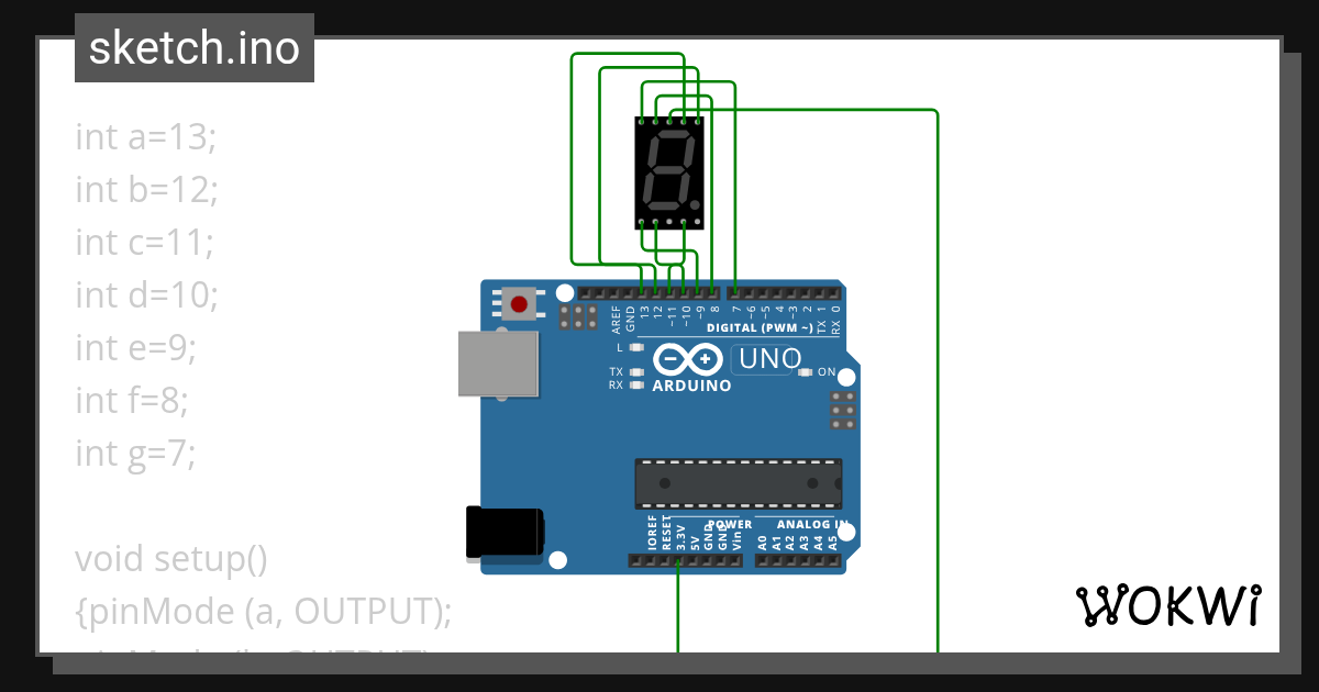 Seven Segment Display Copy - Wokwi ESP32, STM32, Arduino Simulator