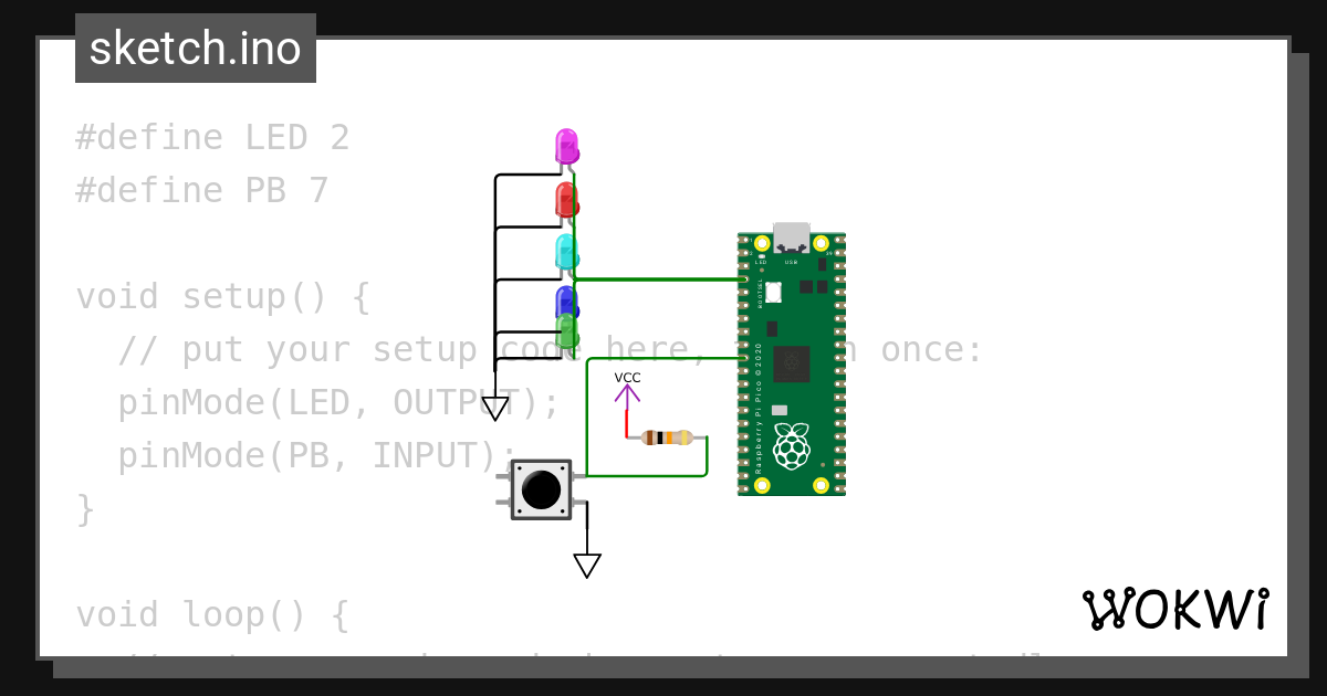 Led Push Buton Wokwi Esp32 Stm32 Arduino Simulator 
