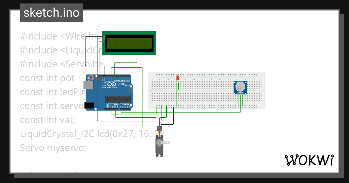 SERVO+POT+LED+LCD - Wokwi ESP32, STM32, Arduino Simulator