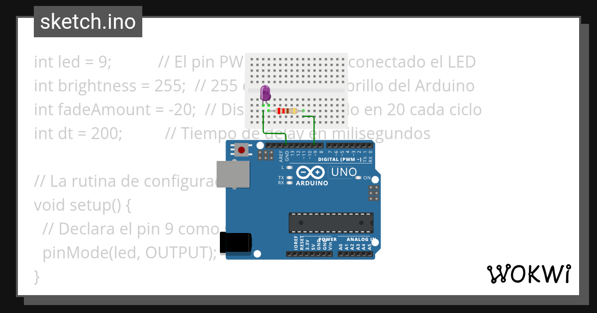 Arduino Fade Wokwi Esp32 Stm32 Arduino Simulator 