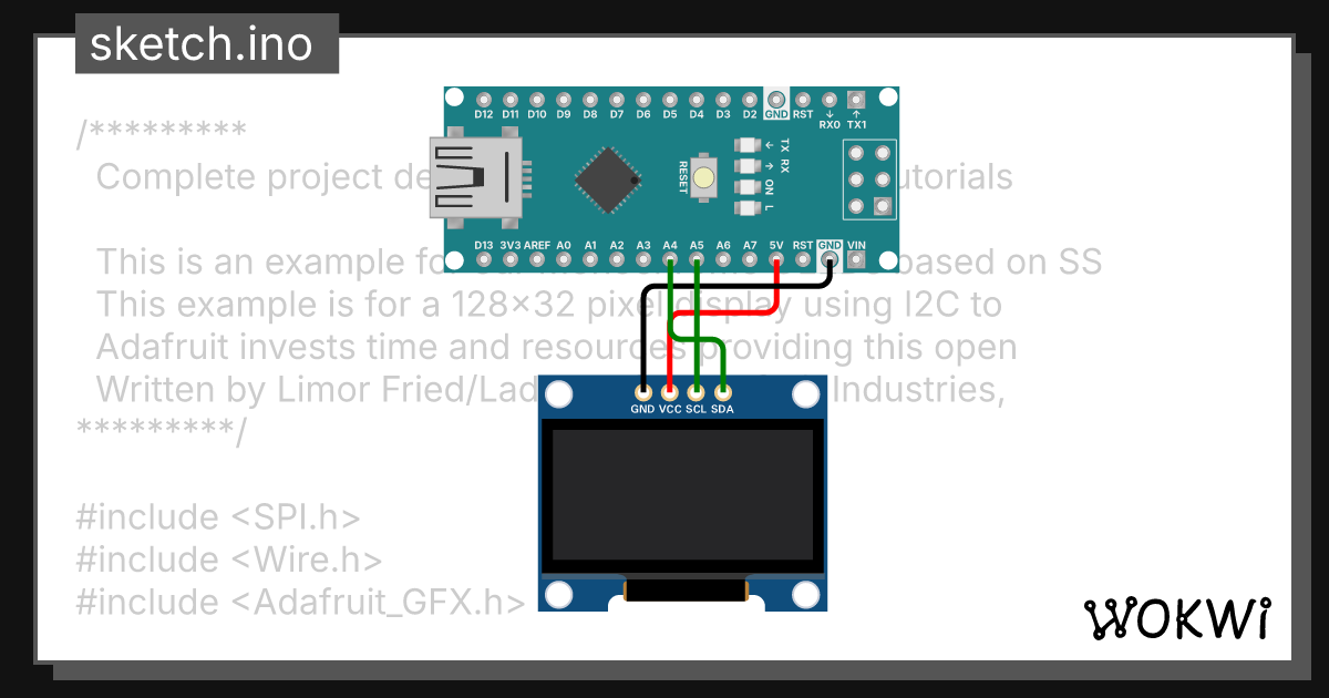 OLED Display FSAE - Wokwi ESP32, STM32, Arduino Simulator