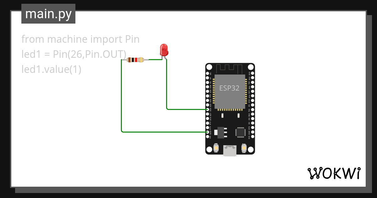 点亮一颗led Wokwi Esp32 Stm32 Arduino Simulator 