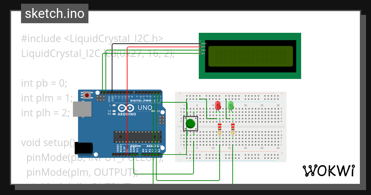 input LCD I2C - Wokwi ESP32, STM32, Arduino Simulator