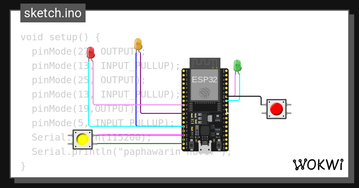 ปภาวรินทร์ 1คพ1 เลขที่17 Wokwi Esp32 Stm32 Arduino Simulator