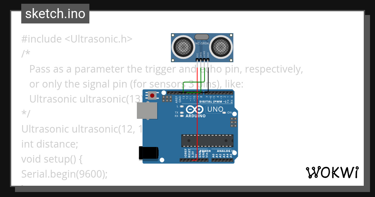 ultrasonic - Wokwi ESP32, STM32, Arduino Simulator
