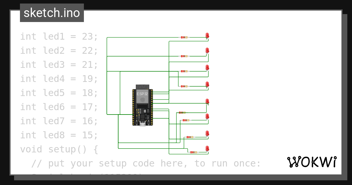 ไฟวิ่ง Wokwi Esp32 Stm32 Arduino Simulator