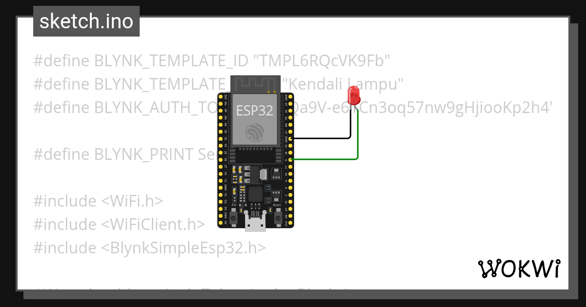 kendali lampu jarak jauh - Wokwi ESP32, STM32, Arduino Simulator