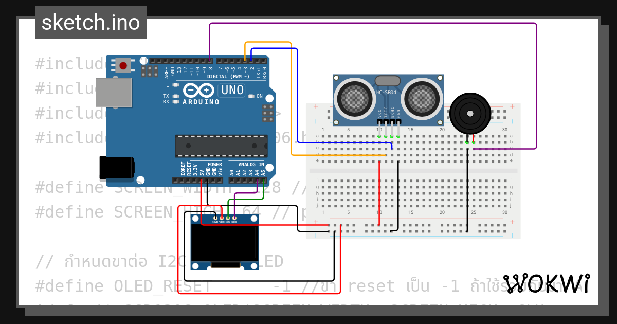 Project6hc Sr 04 Oled Display Wokwi Esp32 Stm32 Arduino Simulator