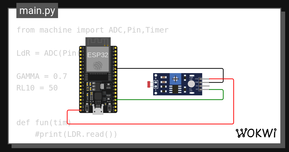 光敏电阻模拟量 Wokwi Esp32 Stm32 Arduino Simulator 2172