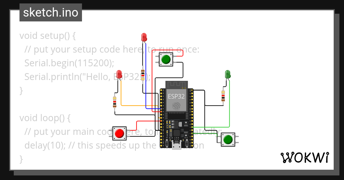 ejercicio propuesto - Wokwi ESP32, STM32, Arduino Simulator