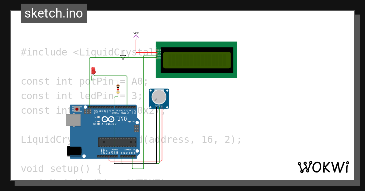2 Lcd I2c Dan Potensio Wokwi Esp32 Stm32 Arduino Simulator