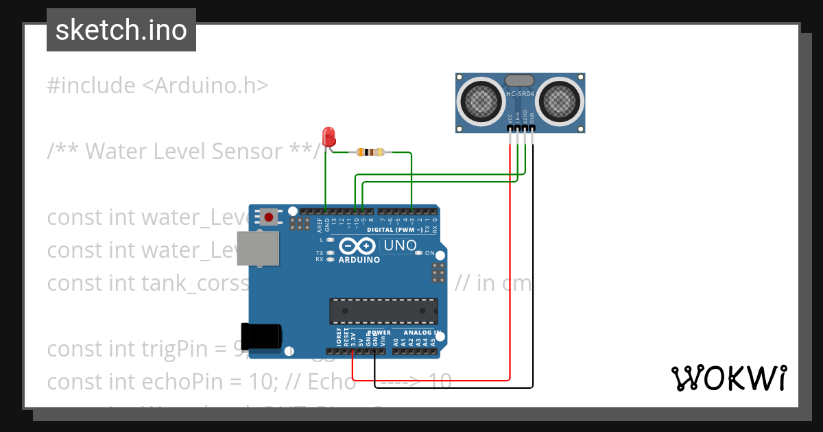 TANK SENSOR - Wokwi ESP32, STM32, Arduino Simulator