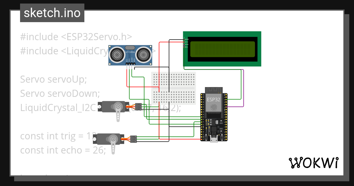 UDS LCD Servo - Wokwi ESP32, STM32, Arduino Simulator