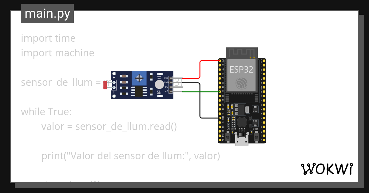 Pràctica 3 llum - Wokwi ESP32, STM32, Arduino Simulator