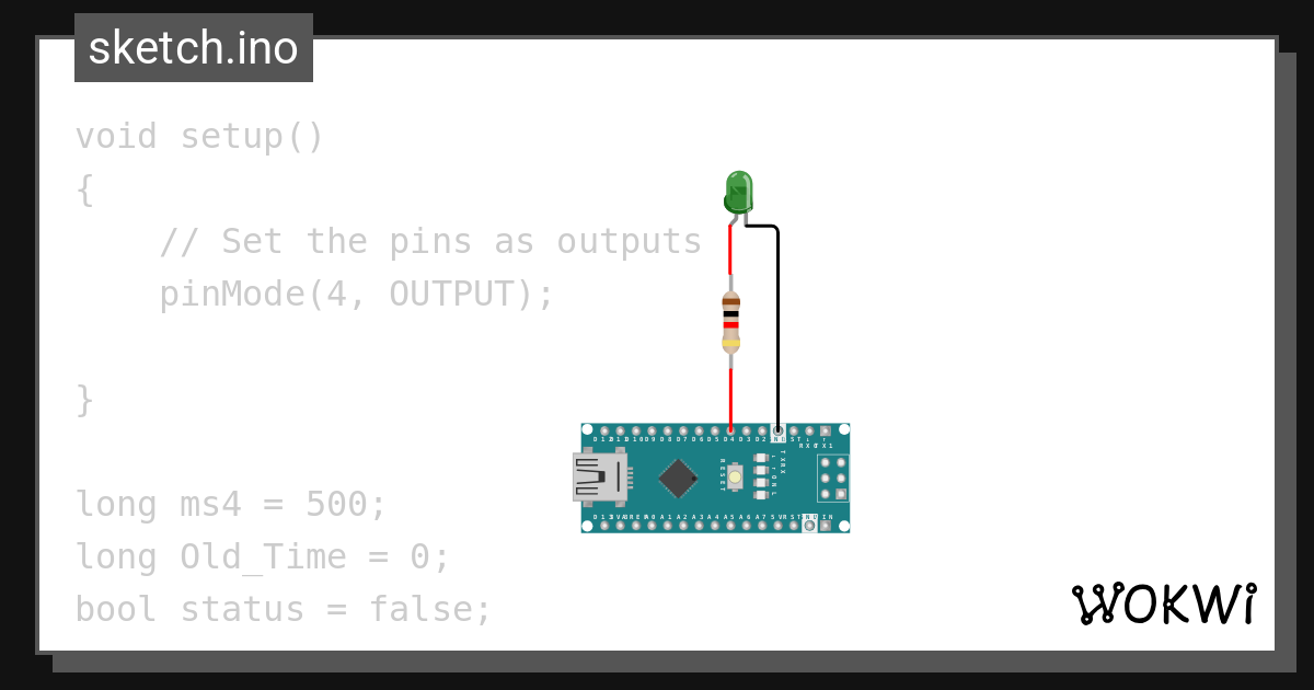 Led One Time A Second Wokwi Esp32 Stm32 Arduino Simulator